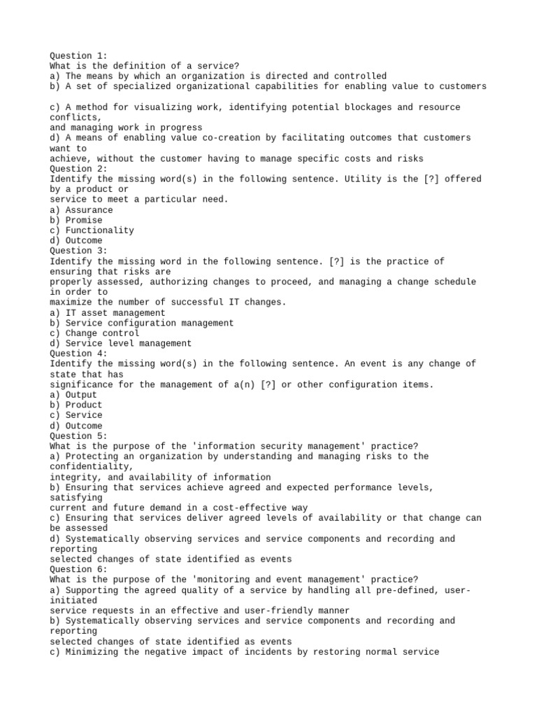 Itil 4 | PDF | Risk | It Service Management