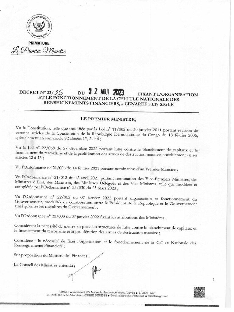 Decret Cenaref | PDF