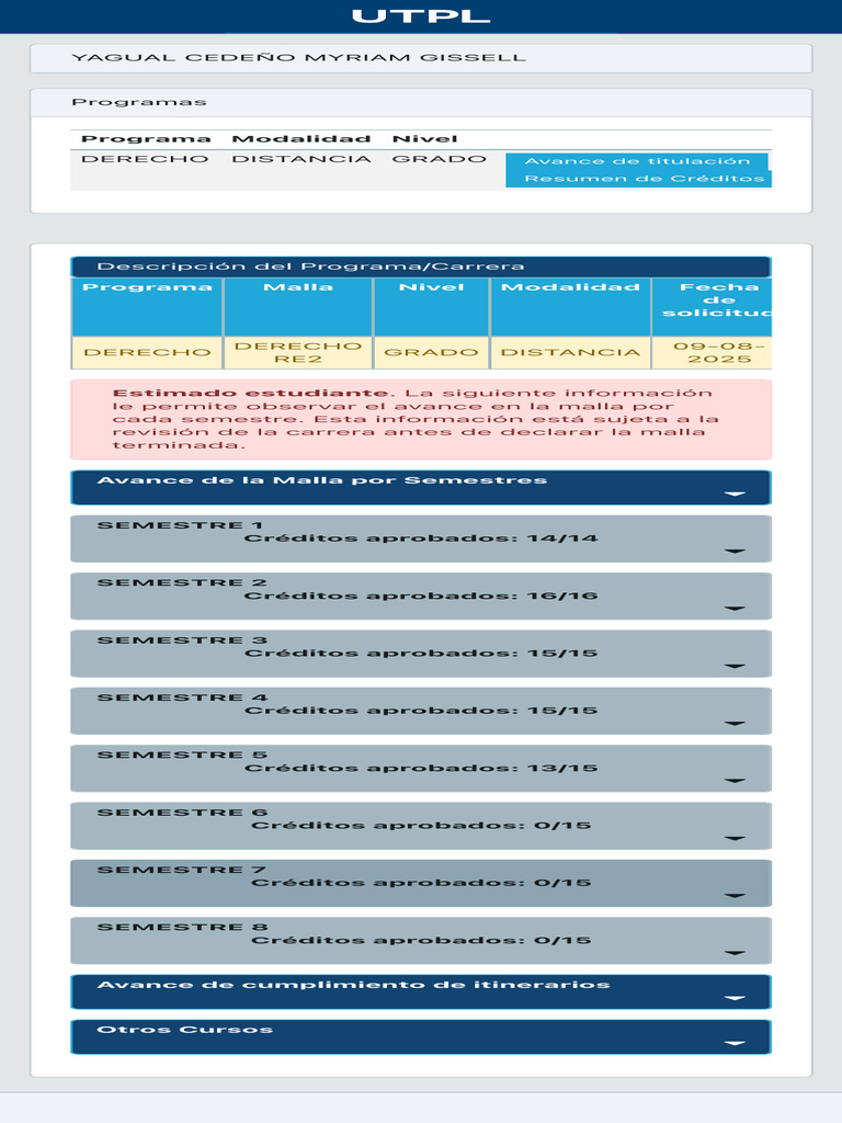 Evaluación de Avance - UTPL | PDF