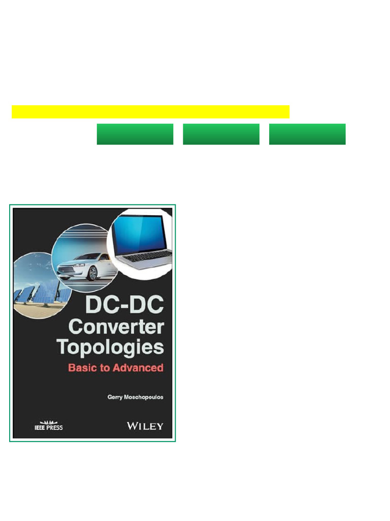 DC-DC Converter Topologies: Basic to Advanced (IEEE Press) 1st Edition Moschopoulos updated 2025 ...