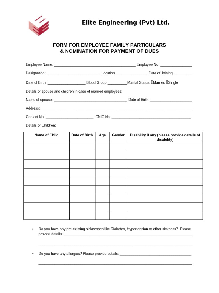 Employee Particulars | PDF | Social Policy