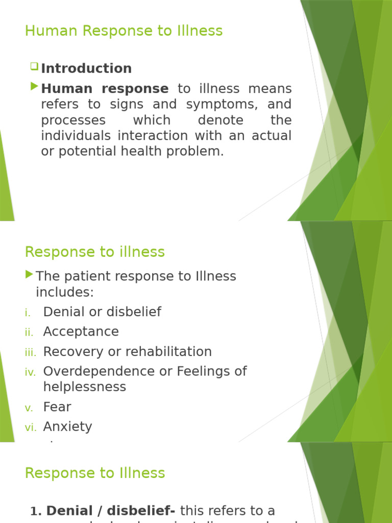 Human Response To Illness' | PDF | Anxiety | Emotions
