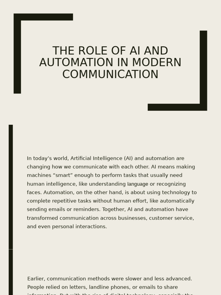 The Role of AI and Automation in Modern-Text | PDF | Artificial ...