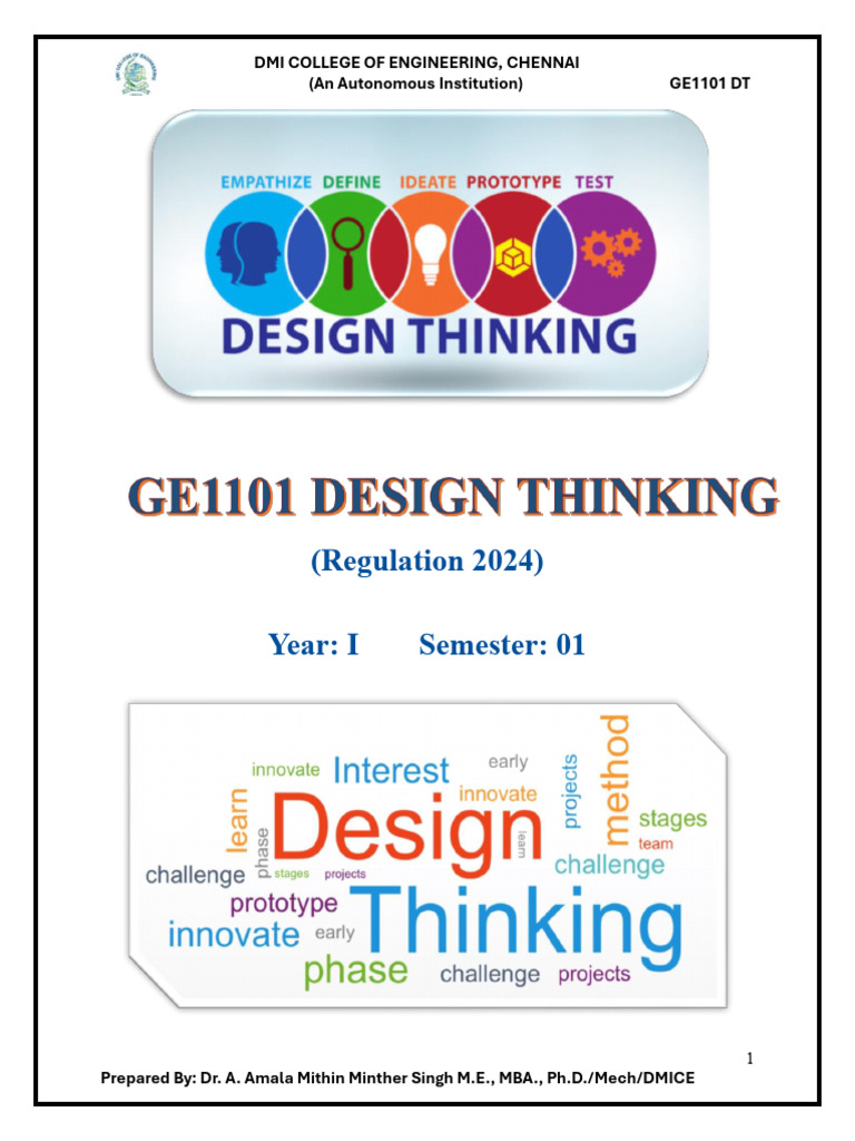 Ge1101 Design Thinking Full Notes | PDF | Design Thinking | Usability