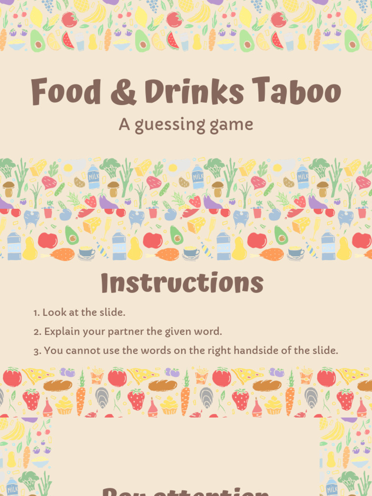 Food Truck Festival - Vocabulary Taboo | PDF | Foods | Drink