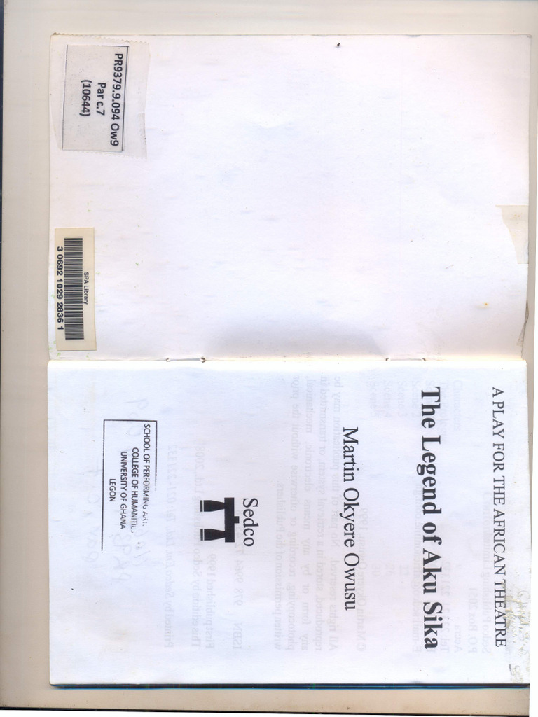 The Legend of Aku Sika - Prof Martin Owusu | PDF