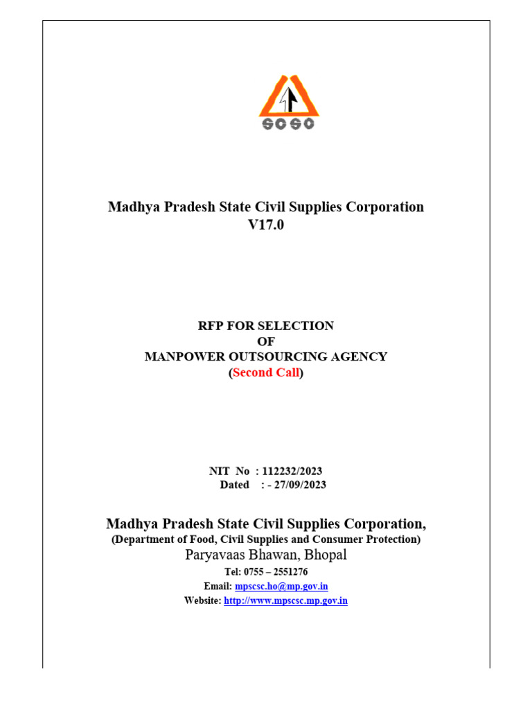 RFP for Manpower Outsourcing Agency | PDF | Request For Proposal | Business