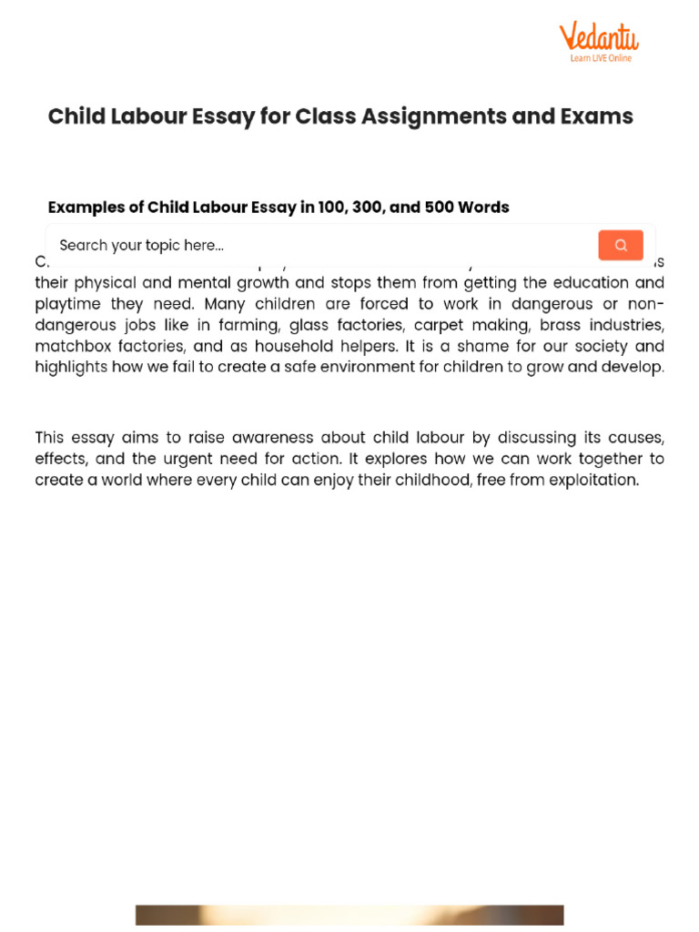 Child Labour Essay For Class Assignments and Exams | PDF
