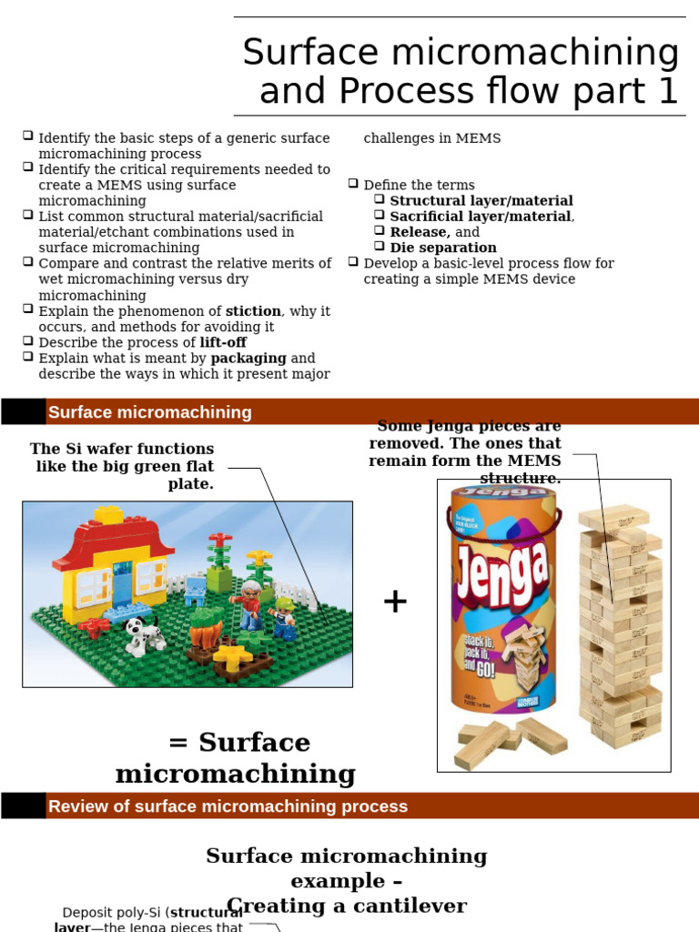 Surface Micromachining Process Overview | PDF | Photolithography ...