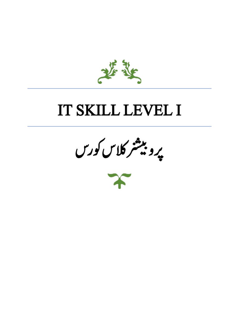 IT Skill Level 1probationer | PDF