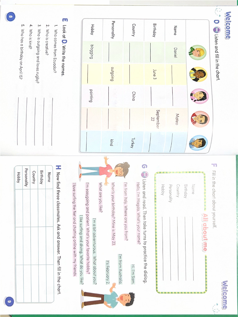 Listen and Fill in The Chart. | PDF