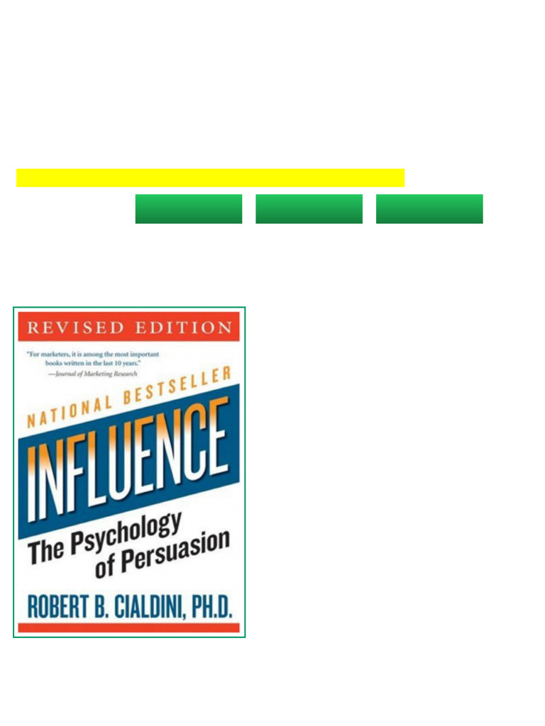 Influence The Psychology of Persuasion (Collins Business Essentials ...