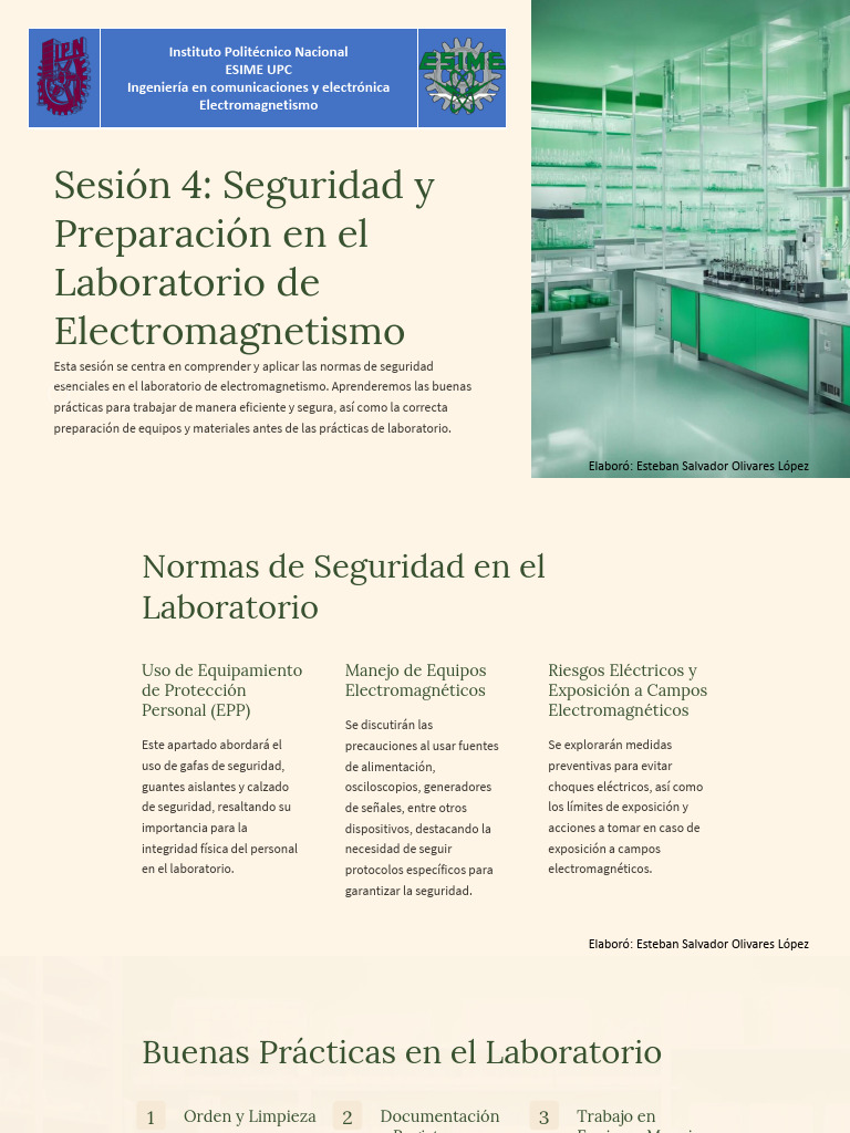 Sesion 4 Seguridad y Preparacion en El Laboratorio de Electromagnetismo ...