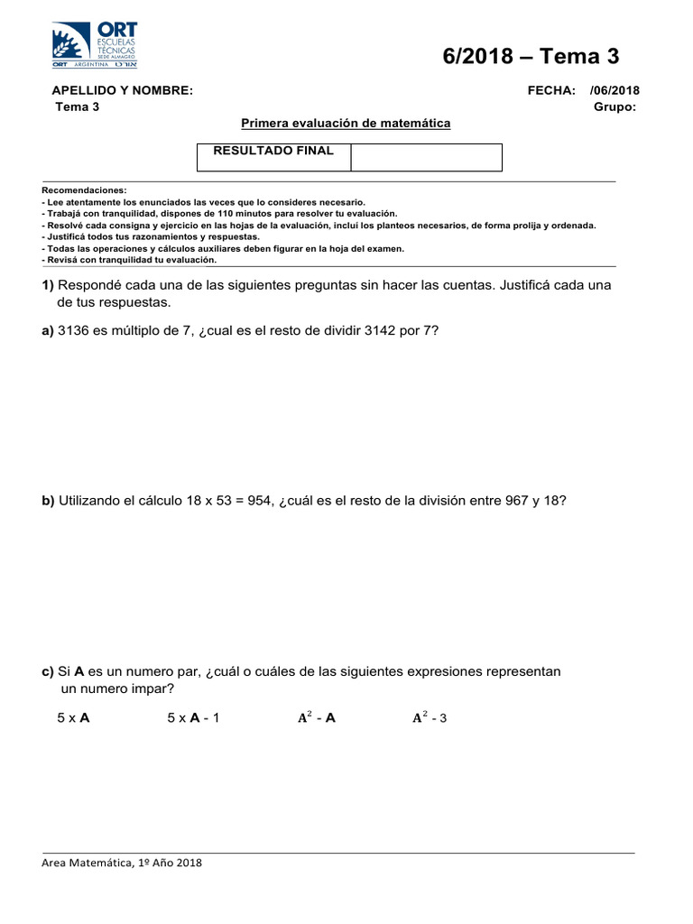 Tema 3 | PDF | Matemáticas