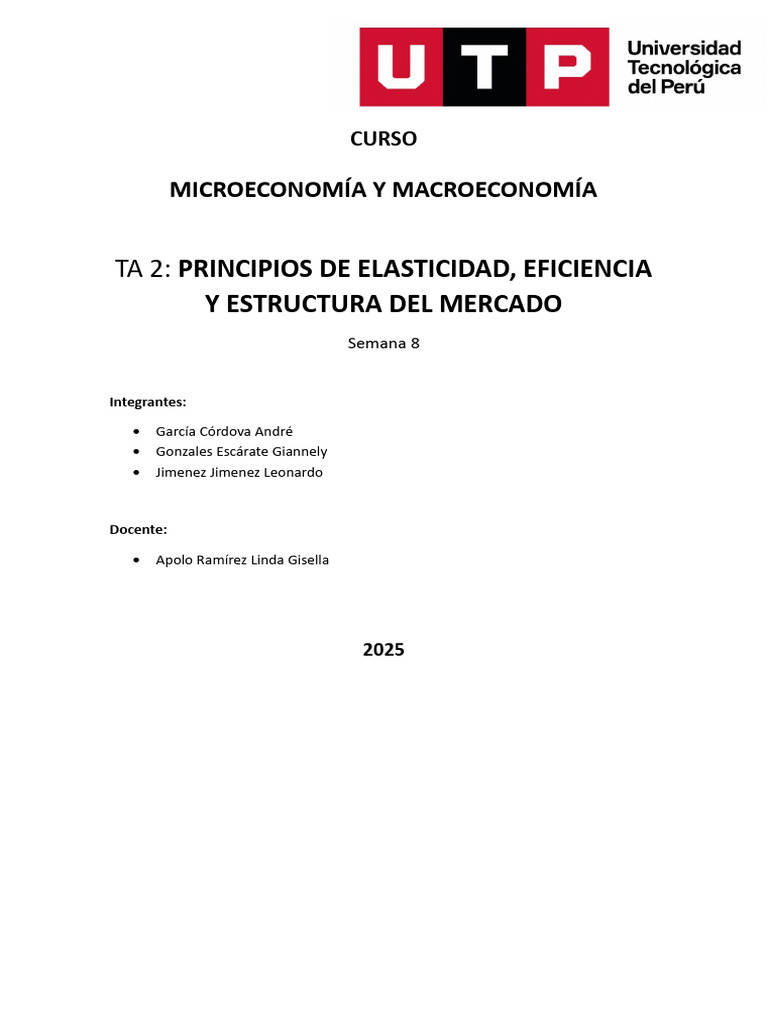 TA2_MICRO Y MACRO | PDF | Elasticidad (economía) | Macroeconómica