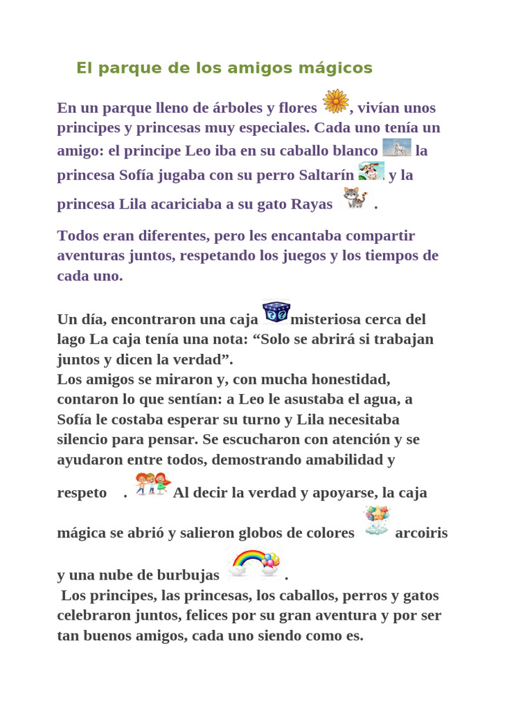 El Parque de Los Amigos Mágicos | PDF