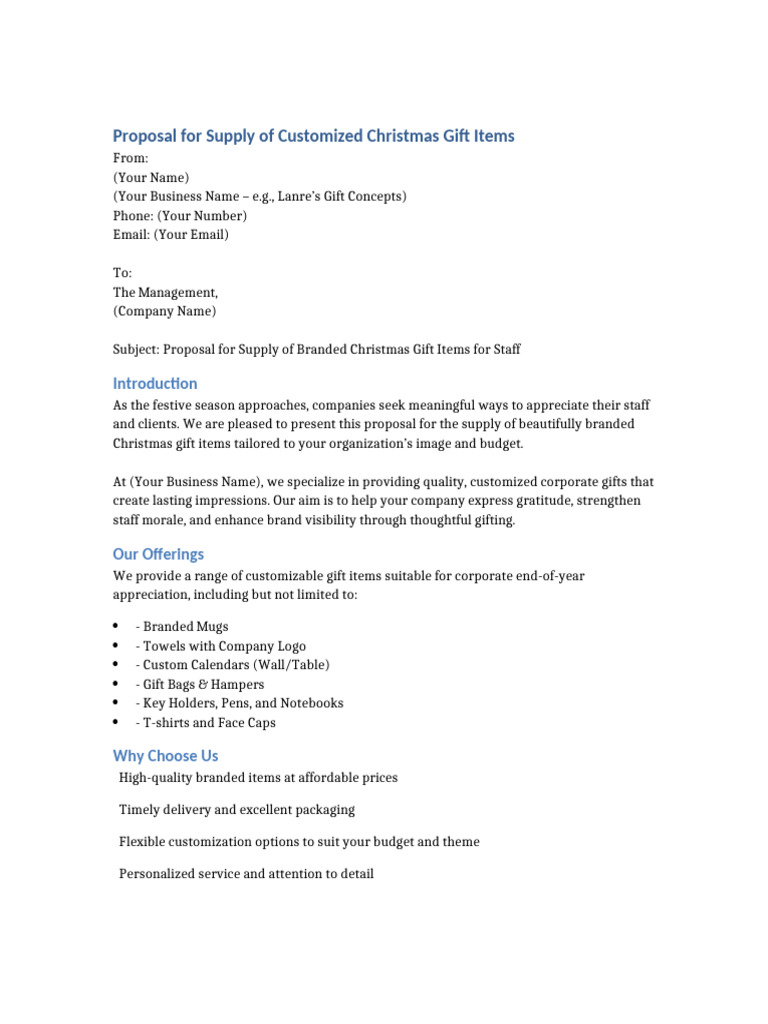 Customized Christmas Gift Proposal | PDF