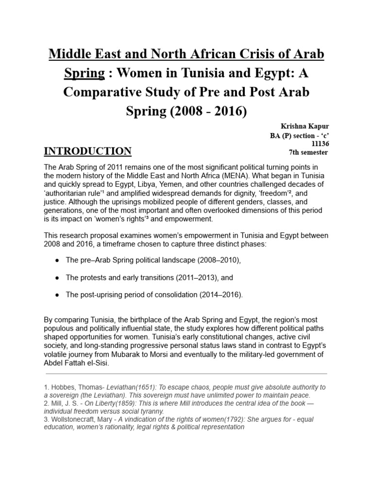 Proposal Asc | PDF | Arab Spring | Feminism