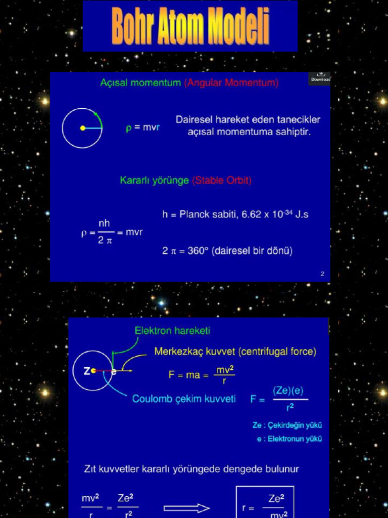 FİZ203 MODERN FİZİK-6. Sunum Devamı - Bohr Atom Modeli | PDF