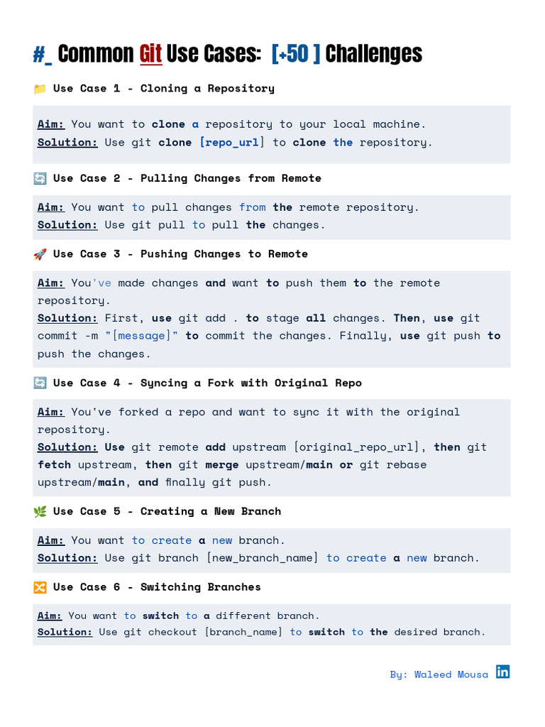 +50 Git Use Cases | PDF | Unix Software | Software