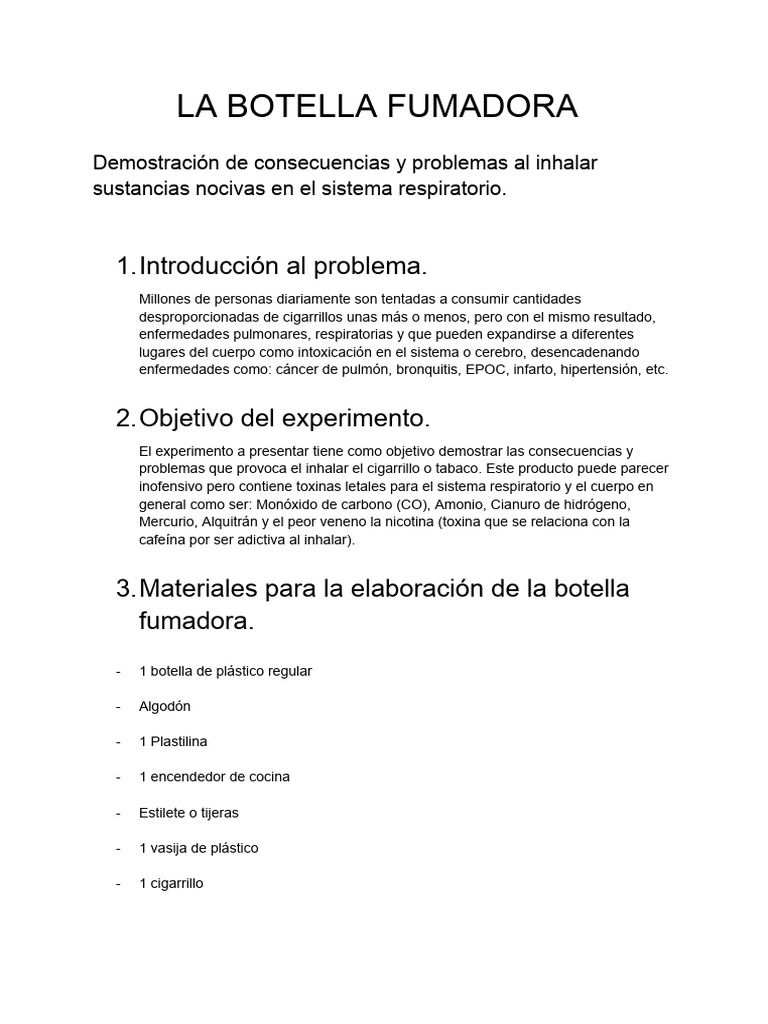 Informe - La Botella Fumadora 1-5 de Diciembre | PDF | Cigarrillo ...
