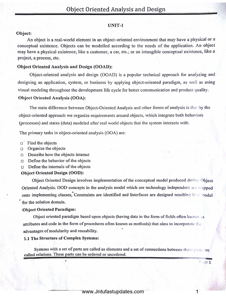 OOAD-UNIT-1 R16 | PDF