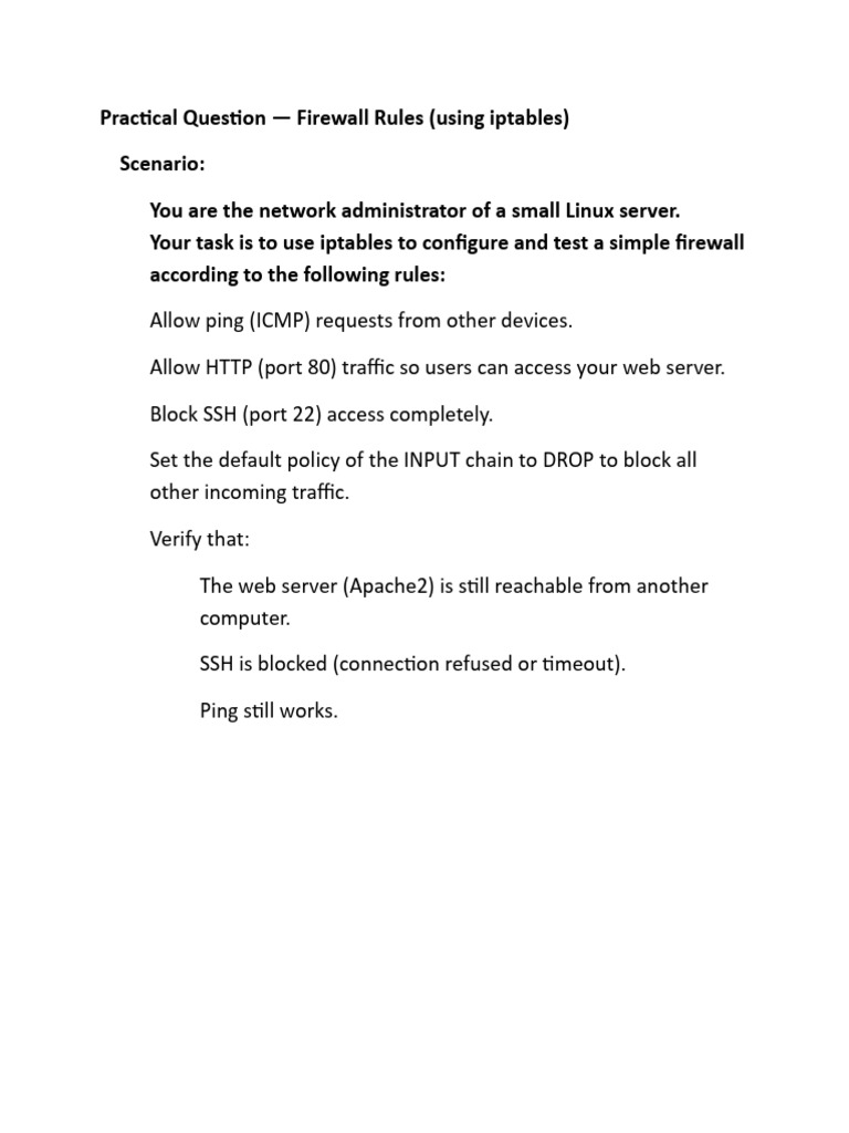 Iptables Assignment (2) | PDF