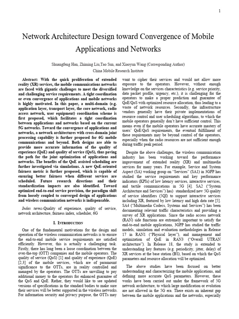 Converging Mobile Apps and Networks | PDF | Quality Of Service ...