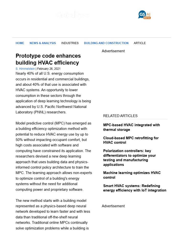 Prototype Code Enhances Building HVAC Efficiency - GlobalSpec | PDF ...