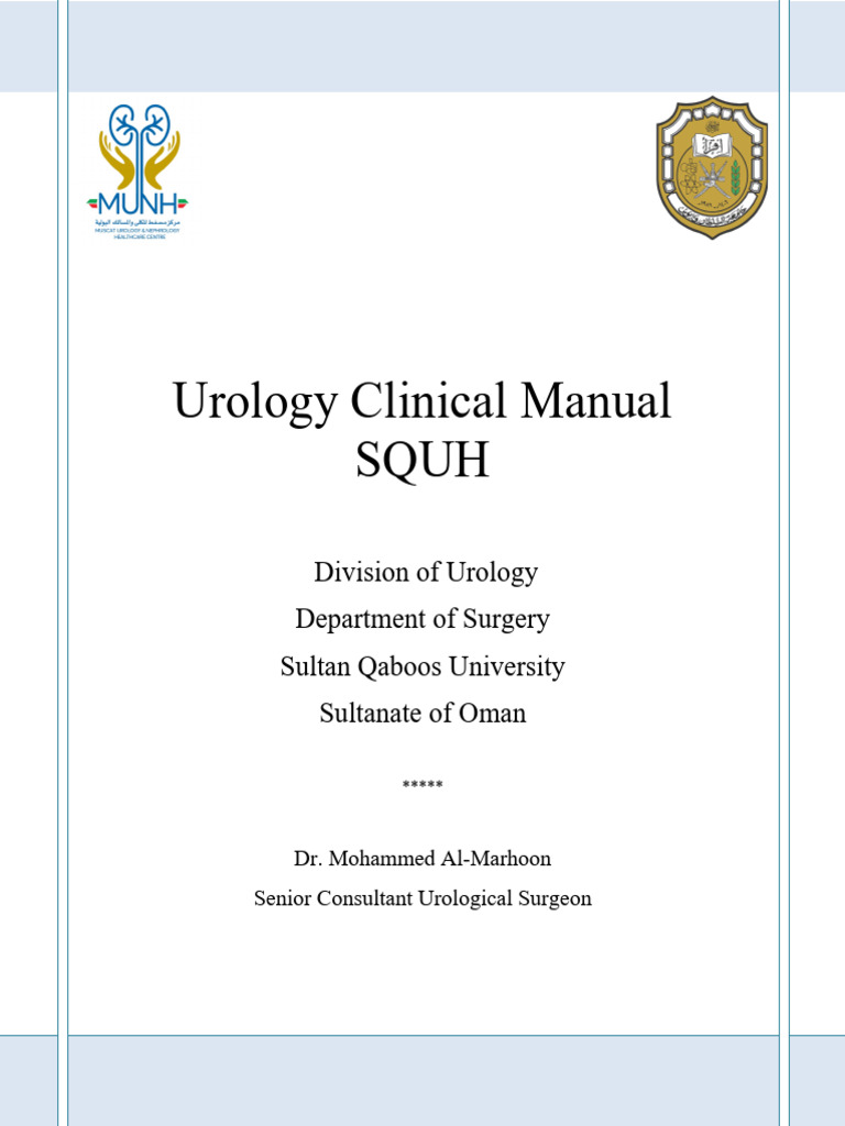 Urology Clinical Manual Overview | PDF | Medical Specialties