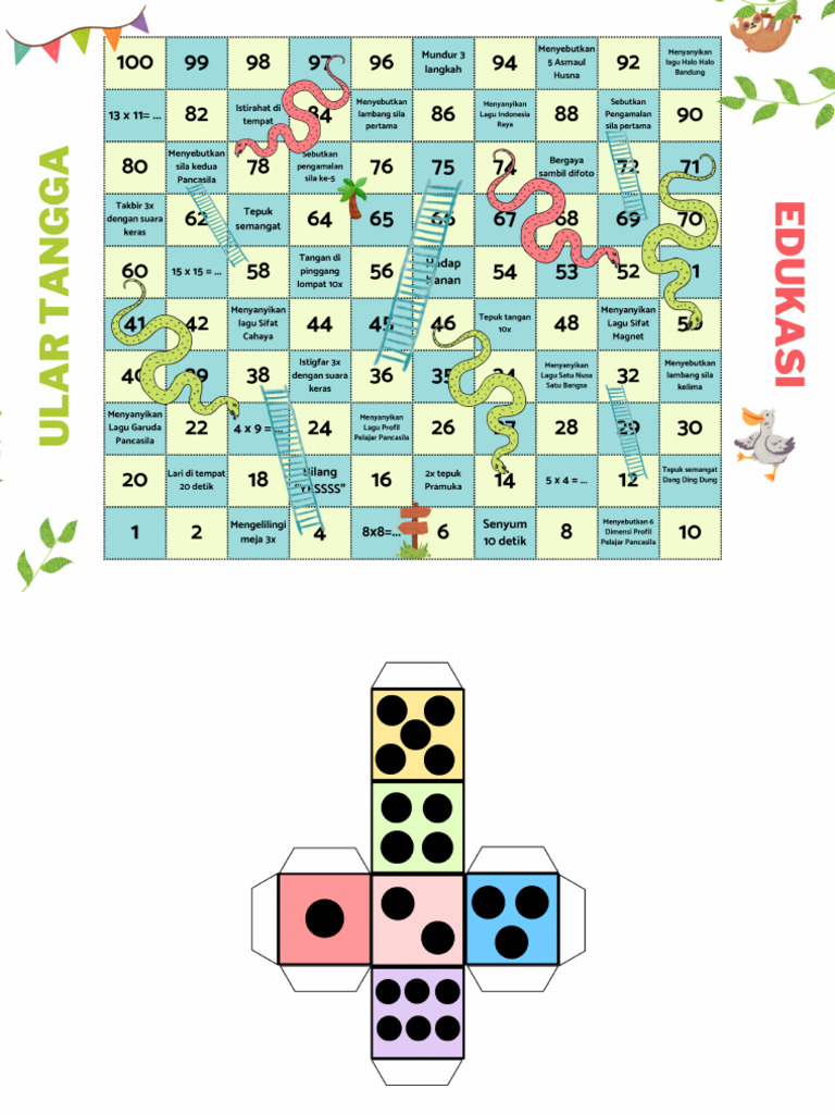 Ular Tangga Edukasi + Dadu | PDF