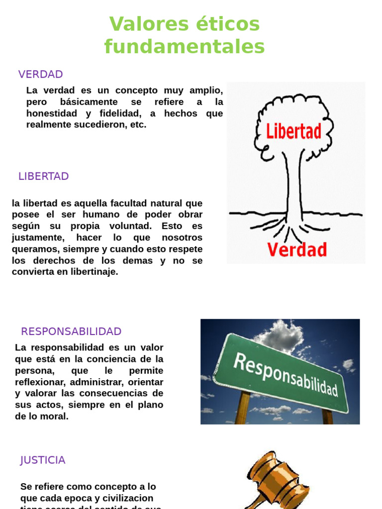 Valores Éticos: Verdad, Libertad y Justicia | PDF