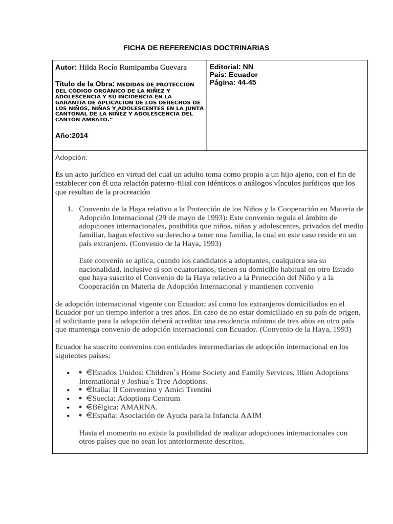 Fichas Acogimiento Familiar | PDF | Adopción | Orfanato