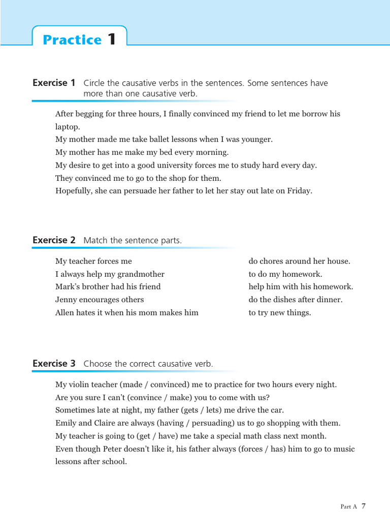 Causative Verbs Practice Exercises | PDF