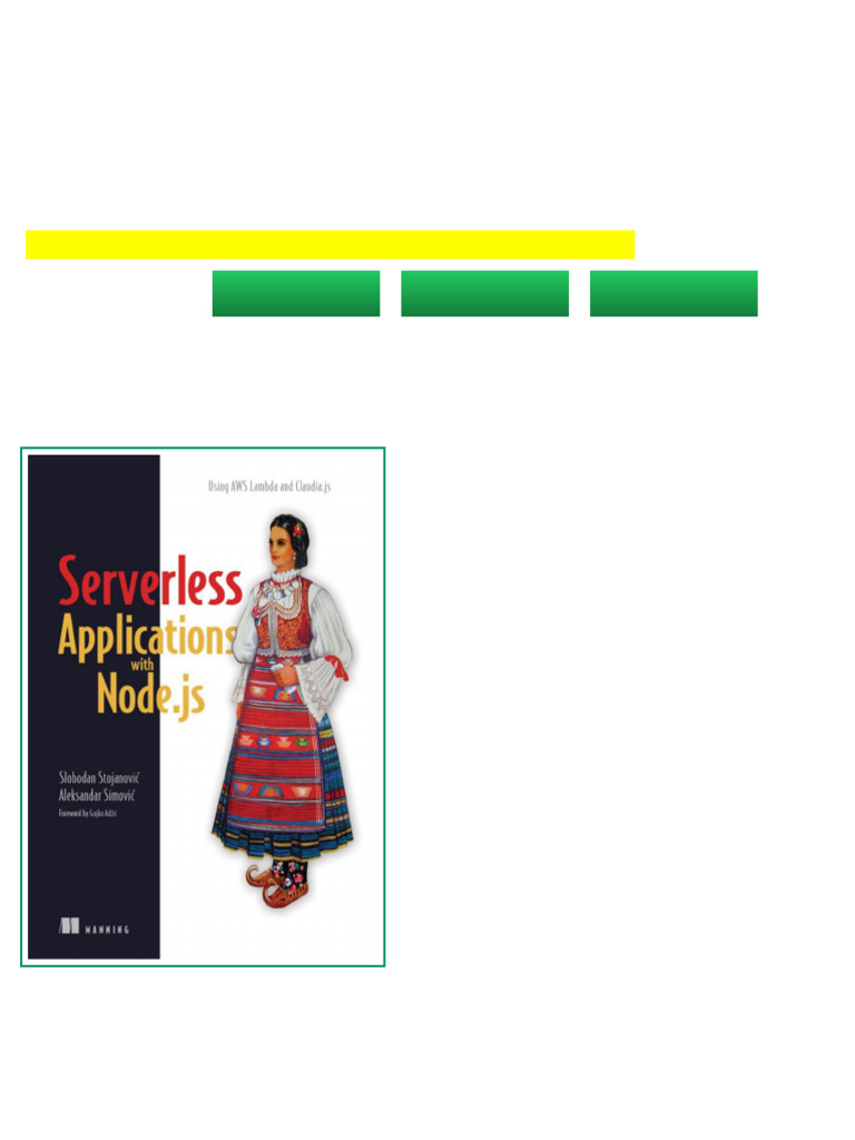 Serverless Applications with Node.js Slobodan Stojanovic & Aleksandar Simovic online version | PDF