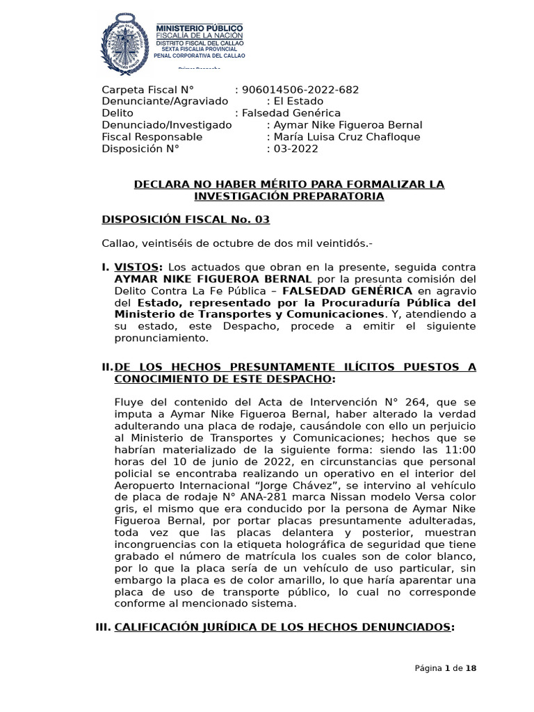 682-2022 ARCHIVO Falsedad Genérica Placas Atu (1) (1) | PDF | Derecho penal | Castigos