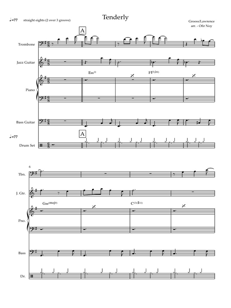 Tenderly Quintet Full - Full Score | PDF