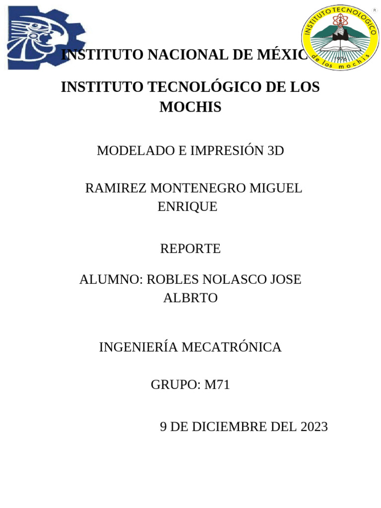 Reporte Impresión | PDF | Impresión 3d
