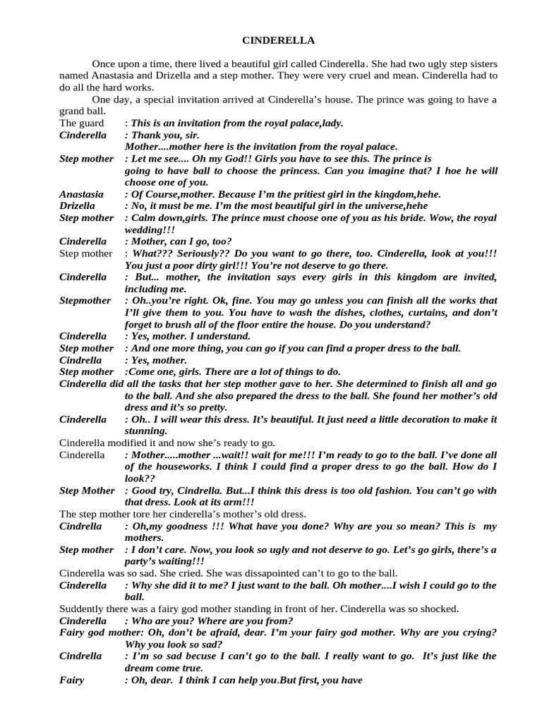 Cinderella 1 | PDF | Cinderella | European Fairy Tales
