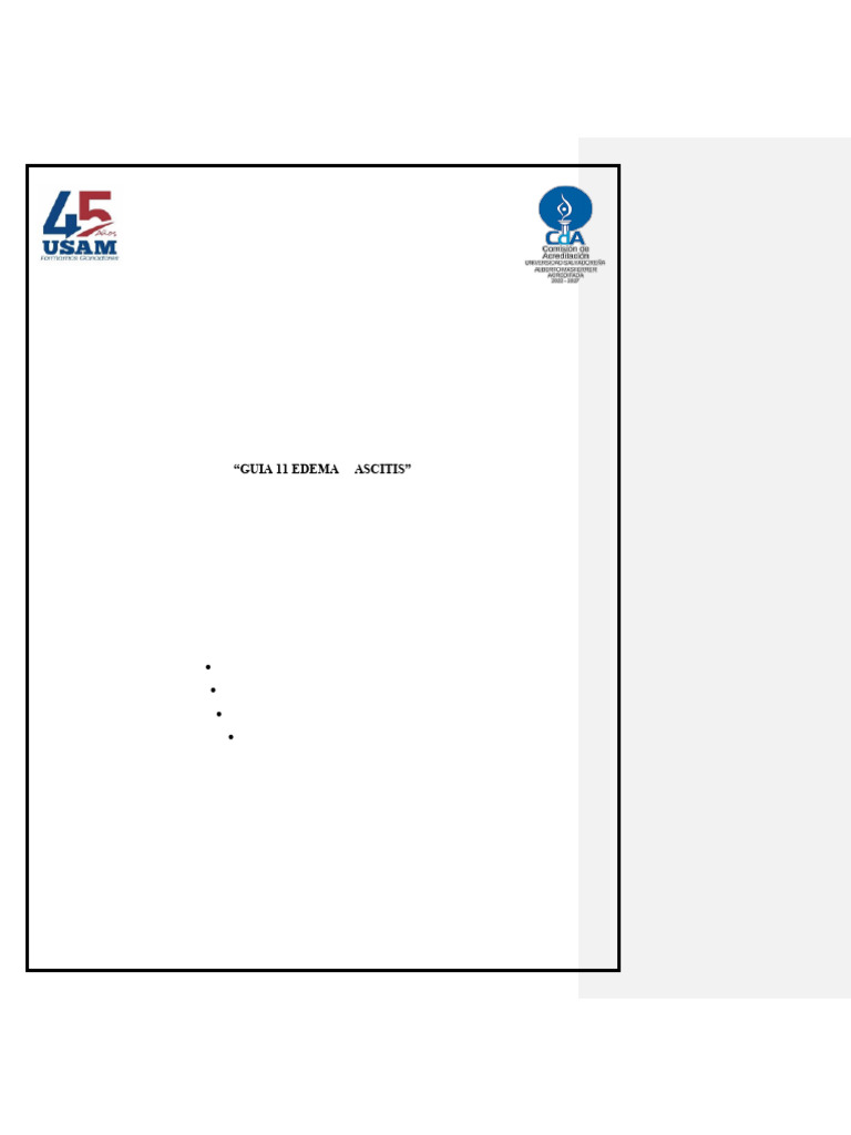 Guia 11 Edema y Ascitis - Completo | PDF | Edema | Fisiología