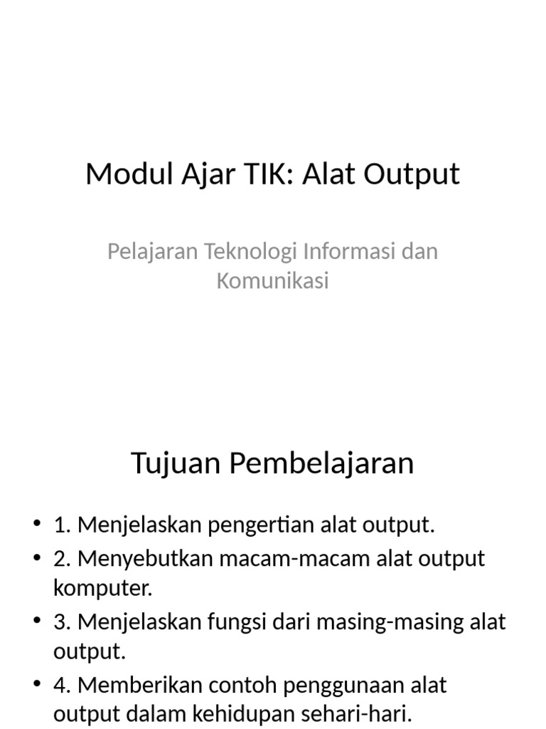 Alat Output Komputer dan Fungsinya | PDF