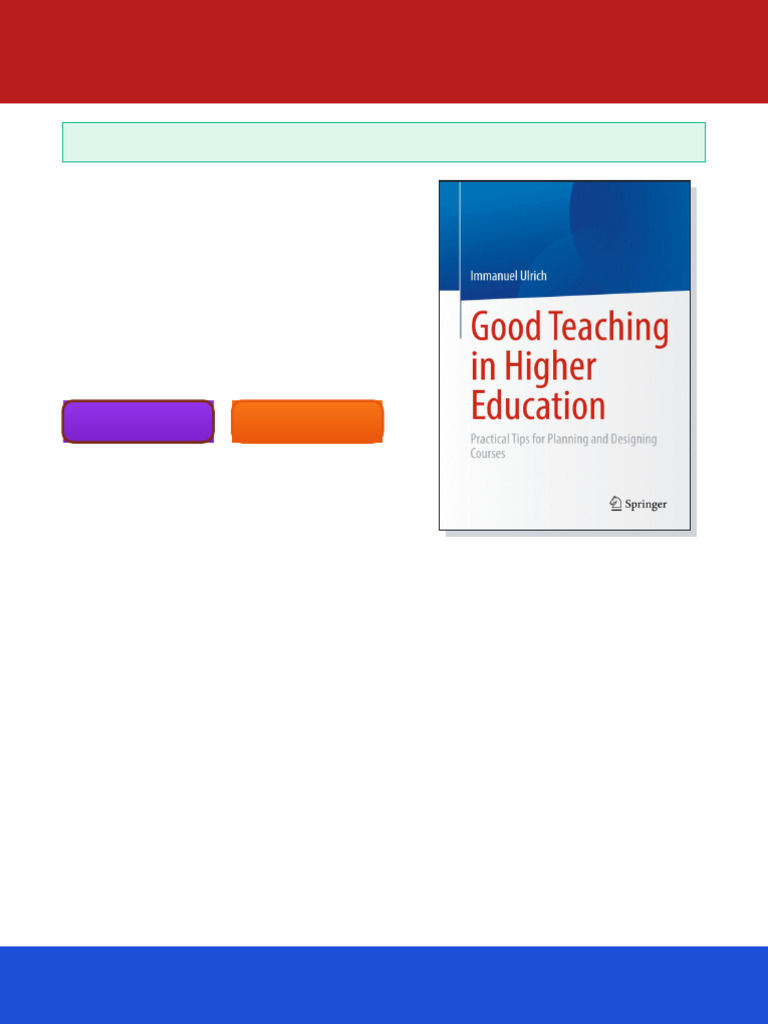 Good Teaching in Higher Education: Practical Tips for Planning and ...