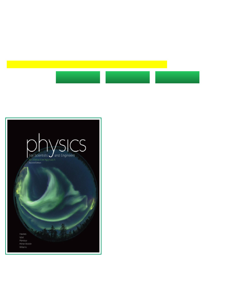 Physics for scientists and engineers an interactive approach 2nd Edition Hawkes Full Chapters ...