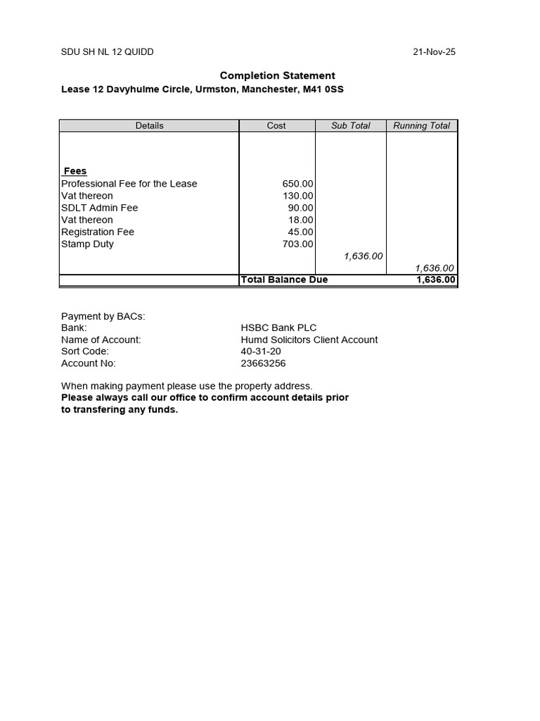 Completion Statement | PDF