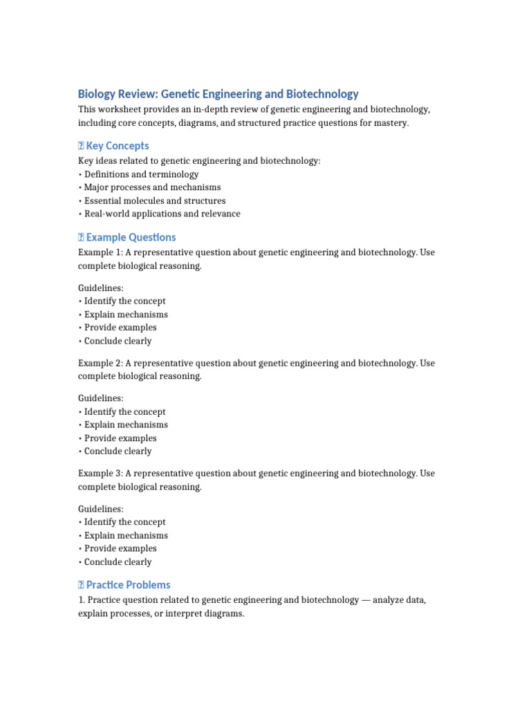 Biology_Worksheet_165 | PDF | Biotechnology