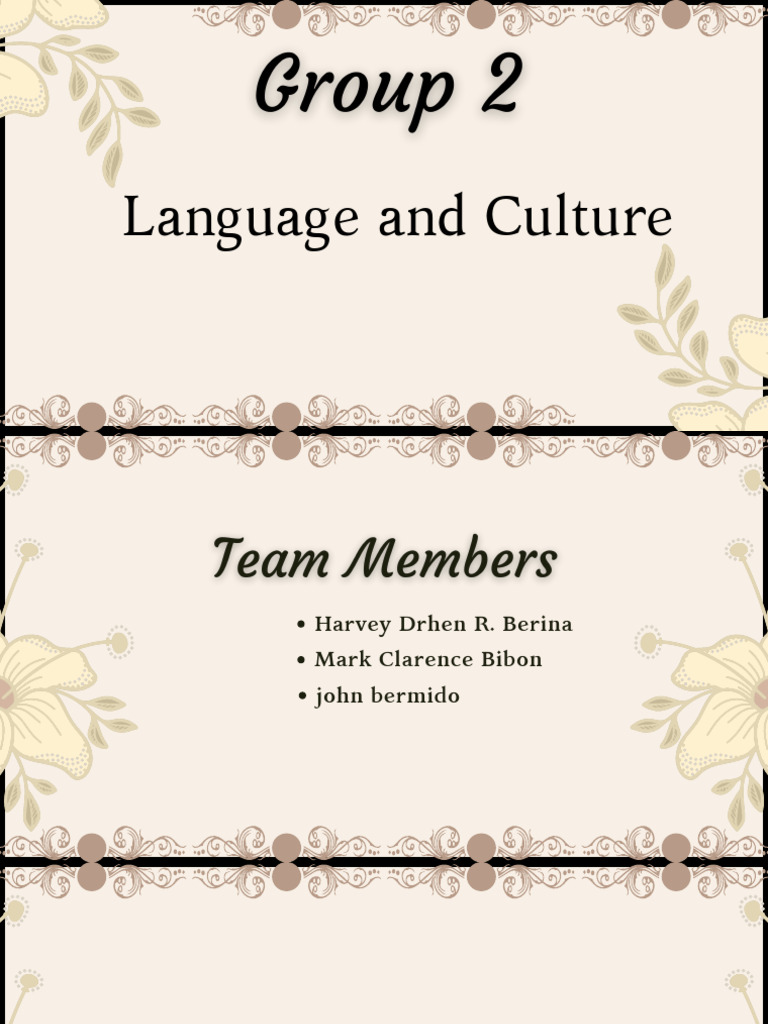 Group 2 Ppt Language and Culture | PDF | Anthropology | Franz Boas