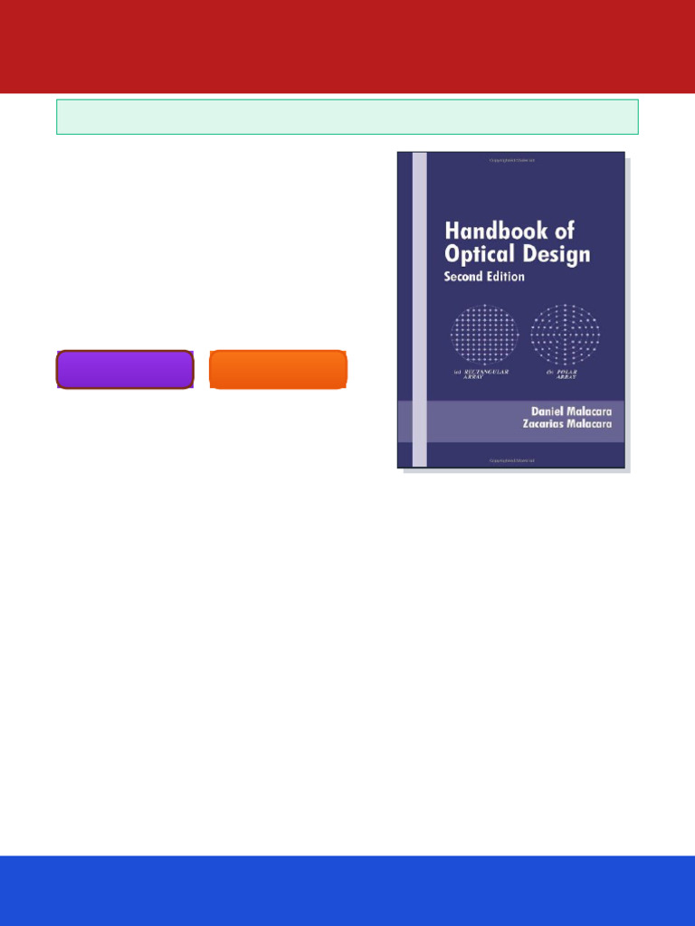 Handbook of Optical Design 2nd Edition Daniel Malacara Updated Edition | PDF | Optics | Mathematics