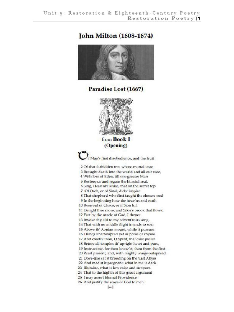 Restoration 18th Century Poetry | PDF