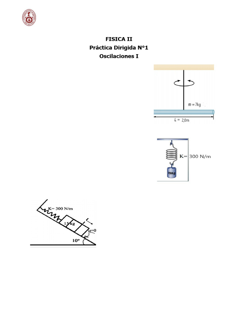 PD 01_Movimiento Oscilatorio-2024-II_Fis 2 | PDF | Oscilación | Péndulo
