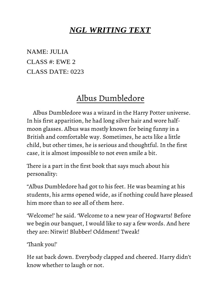 EWE2 Julia - Albus Dumbledore 0223 | PDF